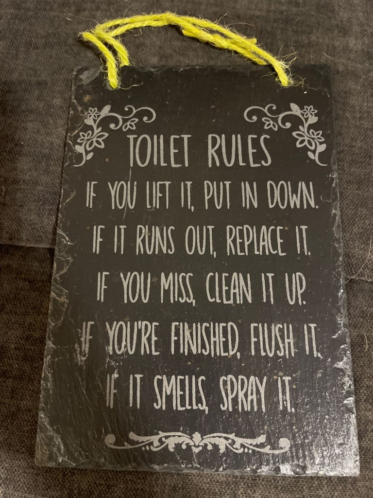 Toilet Rules Sign – CJLaser